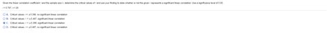 Solved Given The Linear Correlation Coefficient R And The Chegg