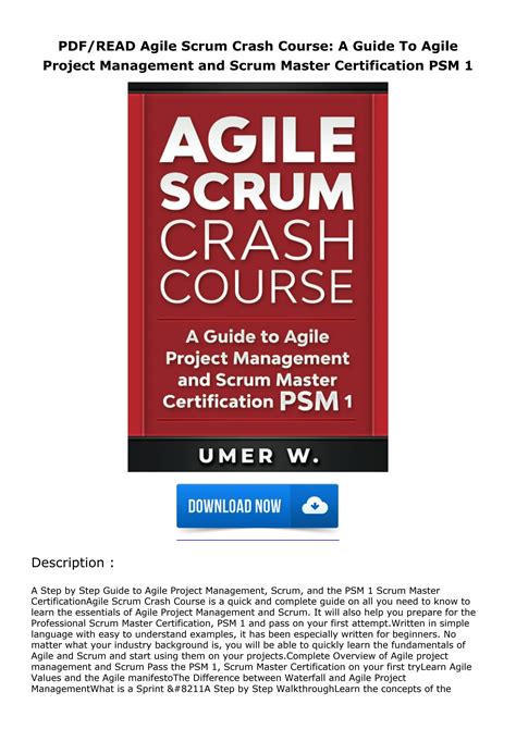 Pdf Read Agile Scrum Crash Course A Guide To Agile Project Management