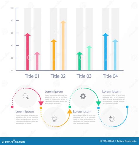 Multi Set Bar Infographic Chart Design Template Stock Vector