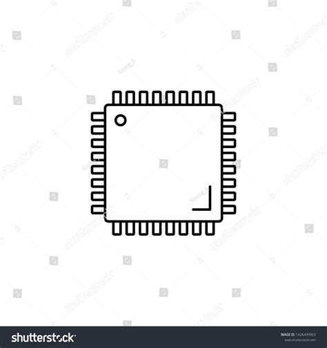 Microprocessor Microchip Vector Cpu Computer Technology Stock Vector Royalty Free