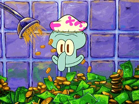 Squidward Bathing In Money 
