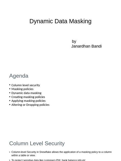 18 Dynamicdatamasking Pdf Information Technology Management Data
