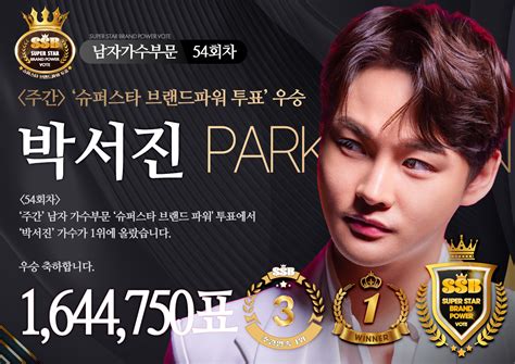 박서진 54회차 남자 가수 예능 셀럽 K Pop King 최고 미남 9회차 현역가왕2 부문 슈퍼스타 브랜드파워 투표 1위