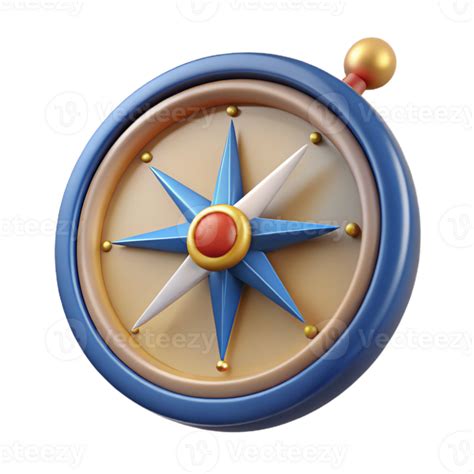 3d Blue Compass Illustration 54717621 Png
