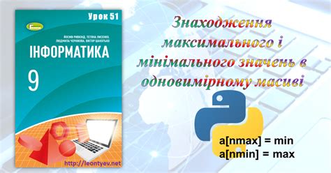 Знаходження максимального і мінімального значень в одновимірному масиві Python Презентація