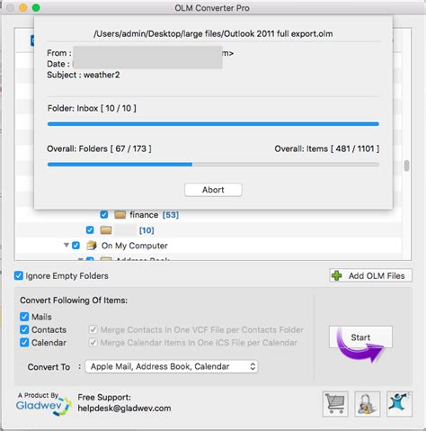Export OLM To Apple Mail Converter