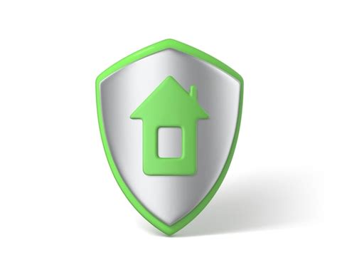 Premium Vector 3d Render Shield With House Icon Home Security Concept House Protect Symbol
