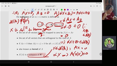 Vector Space Nullspace And Range Space Of Matrices Youtube
