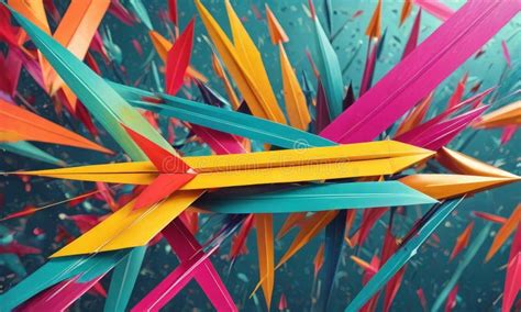 Vibrant Abstract Composition Overlapping Intersecting And Angled Shapes In Various Colors