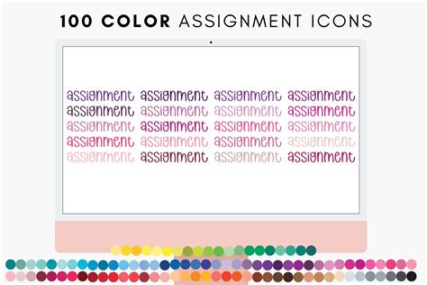 100 Color Assignment Icons Graphic By Emmaloustudioco · Creative Fabrica