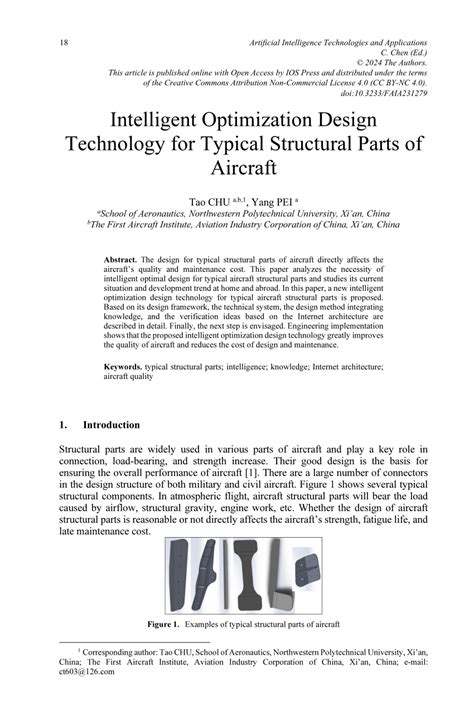 Pdf Intelligent Optimization Design Technology For Typical Structural Parts Of Aircraft