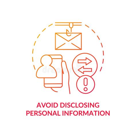 Avoid Disclosing Personal Information Red Gradient Concept Icon Stock