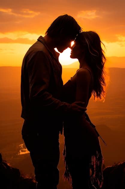Foto De Una Hermosa Pareja Al Atardecer Foto Premium