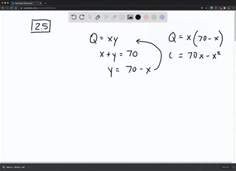 SOLVED Of All Numbers Whose Sum Is 70 Find The Two That Have The Maximum Product That Is