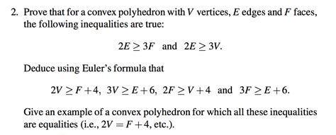 Solved Prove That For A Convex Polyhedron With V Chegg