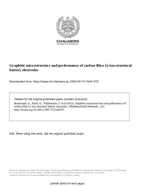 Pdf Graphitic Microstructure And Performance Of Carbon Fibre Li Ion