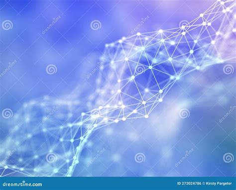 3d abstract science background with flowing plexus design stock