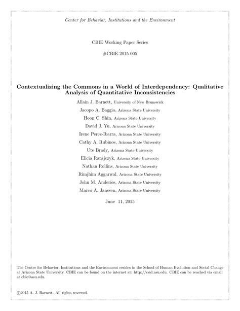 Pdf Contextualizing The Commons In A World Of Interdependency Pdf Contextualizing The Commons In A World Of Interdependency
