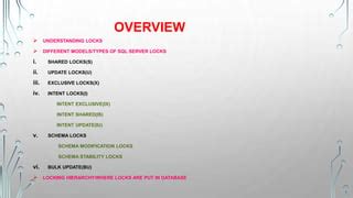 SQL Locks Presentation PPT