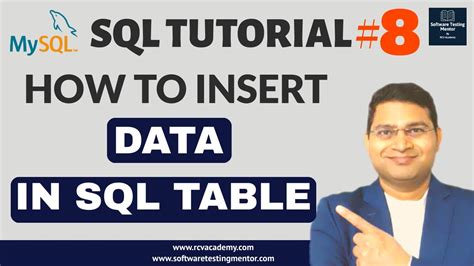 Sql Tutorial 8 How To Insert Data In Sql Table Youtube