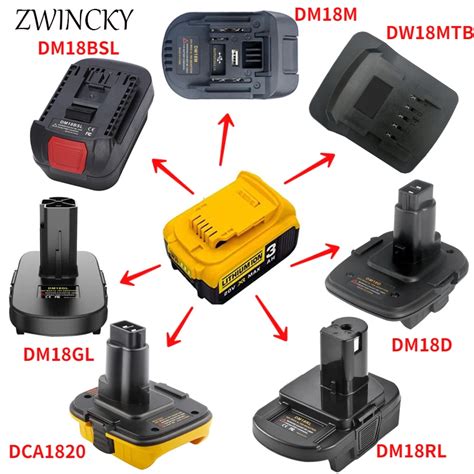 전동 공구 어댑터 Dm18m 등 Dewalt 18v 리튬 이온 배터리 Makitamilwaukeeboschryobi
