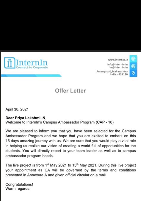 priya lakshmi n on linkedin internship learning intern2021