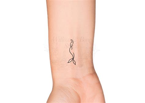 Mermaid Outline Temporary Tattoo Siren Tattoo Mermaid Tail Etsy Australia