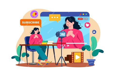 Premium Vector Content Creator Illustration Concept On White Background