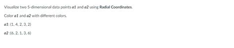 [solved] visualize two 5 dimensional data points a1 and