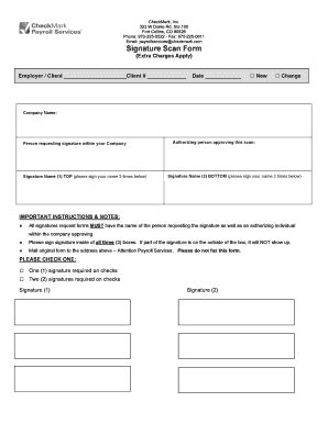 Fillable Online Signature Scan Form BCheckMarkb Inc Fax Email Print PdfFiller