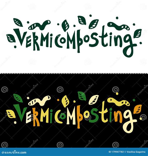 Two Options For The Inscription Vermicomposting Dark Green And Color