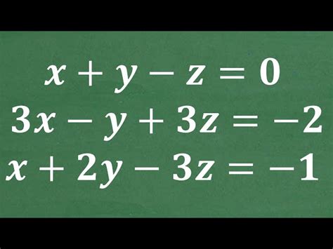 Free Video How To Solve A 3 Variable Linear System Step By Step Example From Tabletclass Math