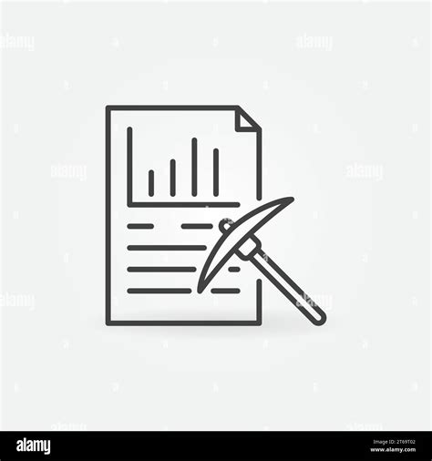 Data Mining Vector Concept Icon Or Symbol In Thin Line Style Stock