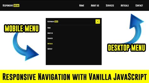 Responsive Navbar Html Css And Vanilla Javascript Front End Web Development Tutorial Youtube