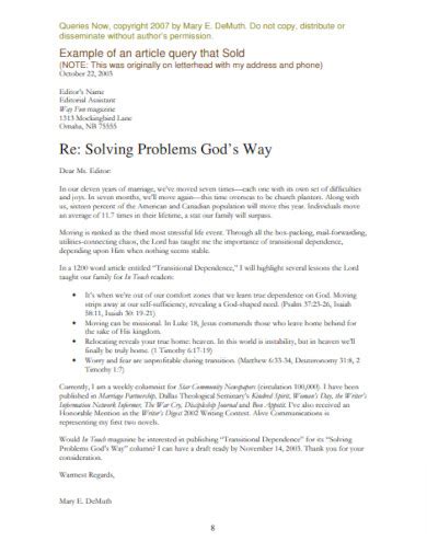 25 Query Letter Examples To Download