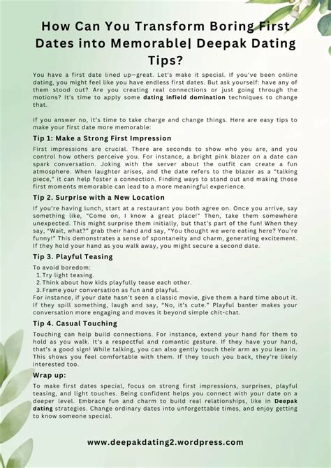 Ppt How Can You Transform Boring First Dates Into Memorable Deepak