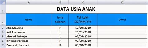 Menghitung Umur Kita Dengan Menggunakan Excel TUTORIAL EXCEL