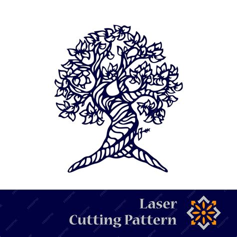 Premium Vector Interior Tree Laser Cutting Design Square Templates