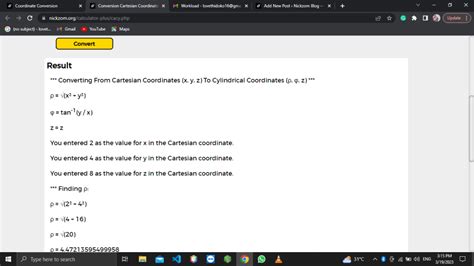 How To Convert Cartesian To Cylindrical Coordinate Units
