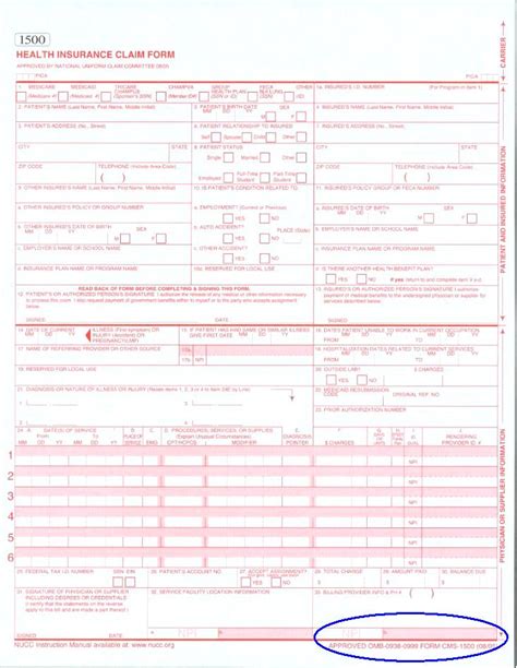 What Does A Ub 92 Vs Hcfa 1500 Form Look Like Navigatorentrancement