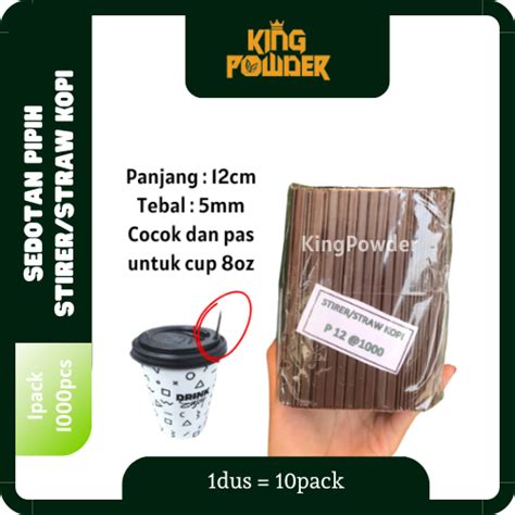 Jual Sedotan Kopi Pipih Stirer Straw Kopi Sedotan Pipih 12cm Shopee Indonesia