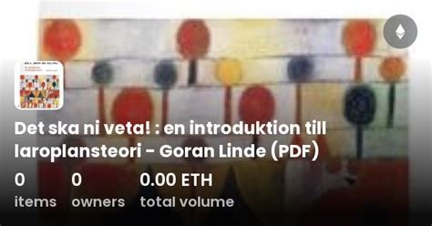 det ska ni veta en introduktion till laroplansteori goran linde