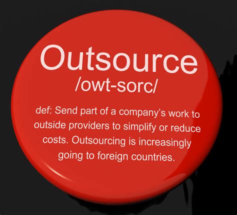 Free Photo Outsource Definition Button Showing Subcontracting