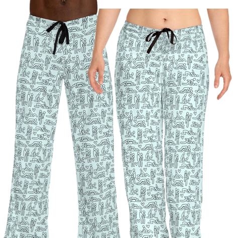 Sex Positions Pajamas Pant Funny Matching Couples Pjs Adult Raunchy Pajamas Stick Figures Funny