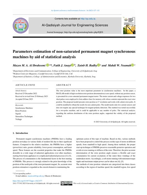 Pdf Parameters Estimation Of Non Saturated Permanent Magnet