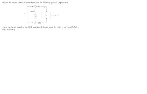 Solved Derive The Output Of The In Phase Branch Of The