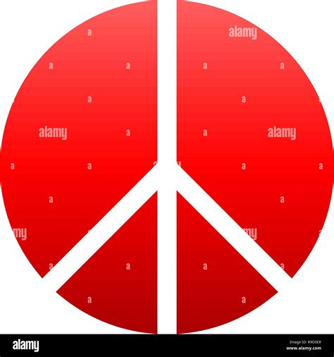 Peace Symbol Icon Red Simple Gradient Segmented Shapes Isolated Vector Illustration Stock
