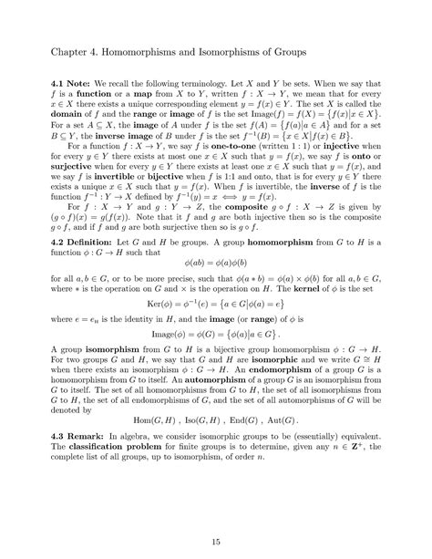 Chap Lecture Notes From The Lec Chapter Homomorphisms And Isomorphisms Of Groups Note