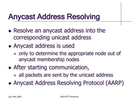 Ppt A Protocol For Anycast Address Resolving Powerpoint Presentation
