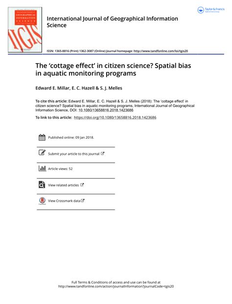 Pdf The ‘cottage Effect In Citizen Science Spatial Bias In Aquatic Monitoring Programs